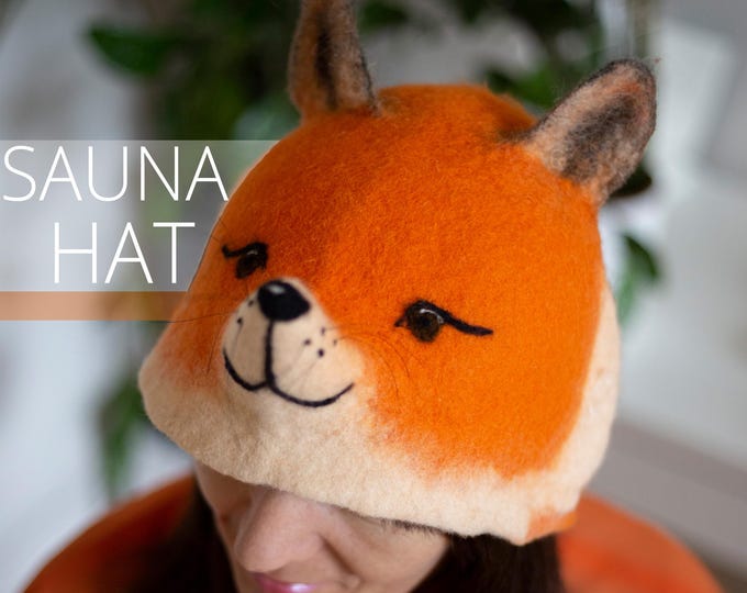 Felted Wool Handcrafted Sauna Hat, Hat Fox, Hat Animal, Hat Forest - Etsy
