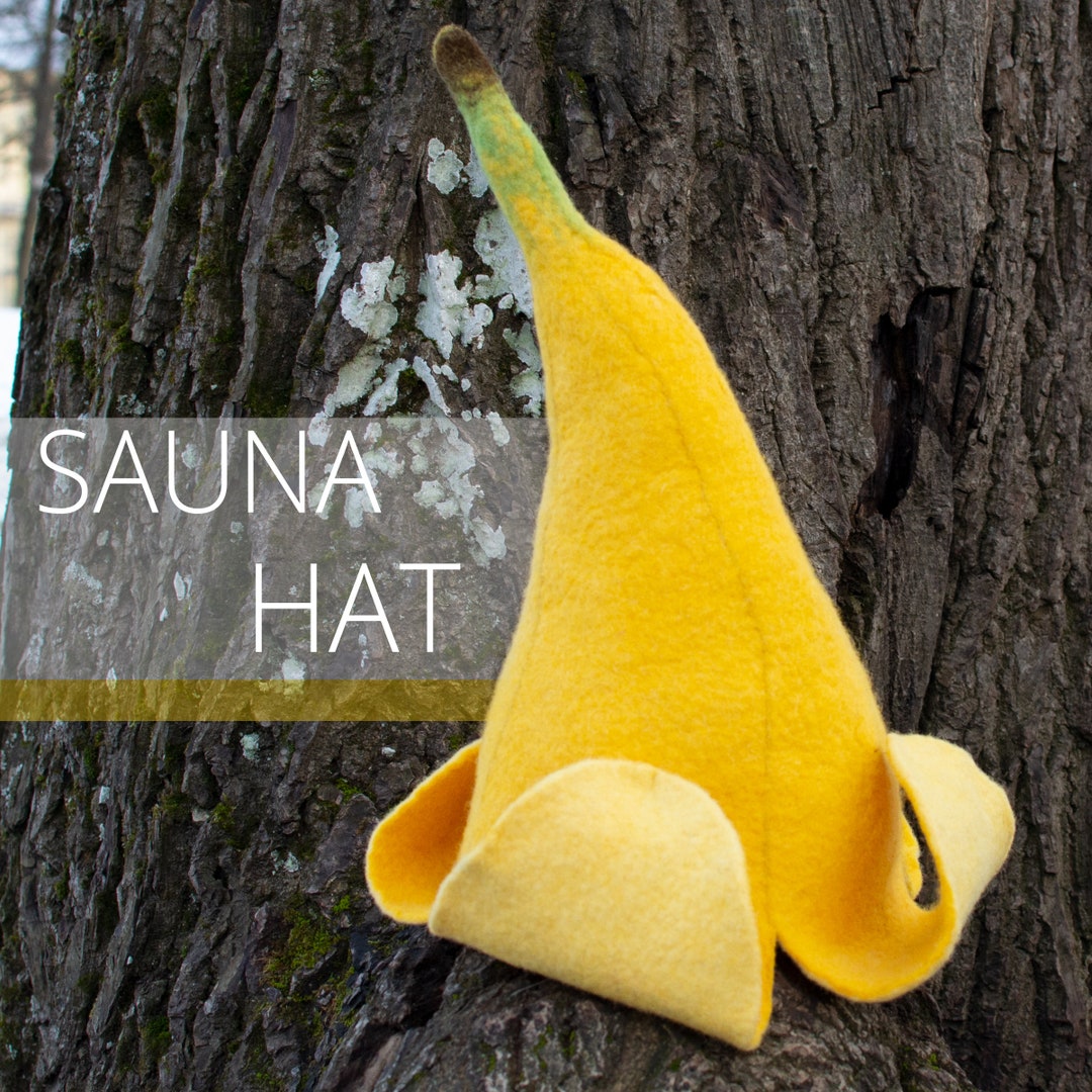 Felted Wool Handcrafted Sauna Hat Banana Peel, Handmade - Etsy