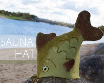Felted Wool Handcrafted Sauna Hat, Hat Salmon, Hat Fish - Etsy