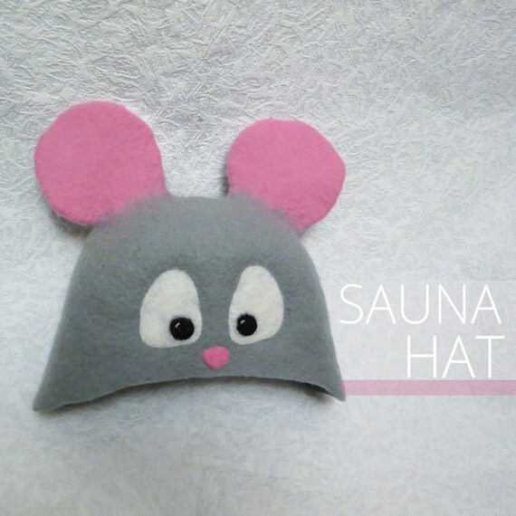 Felted Wool Handcrafted Sauna Hat Mouse Handmade - Etsy