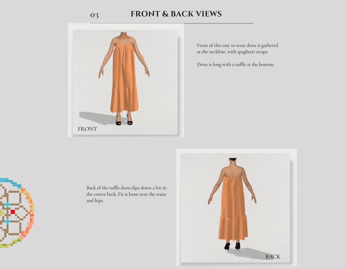 Tessie Tiered Sun Dress Adults Digital Sewing Pattern PDF //S - Etsy