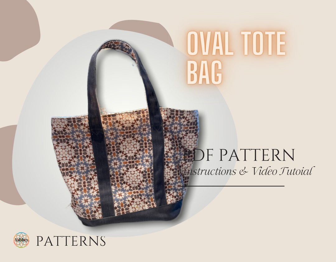 Oval Tote Digital Sewing Pattern PDF // 2 Sizes // Bag - Etsy