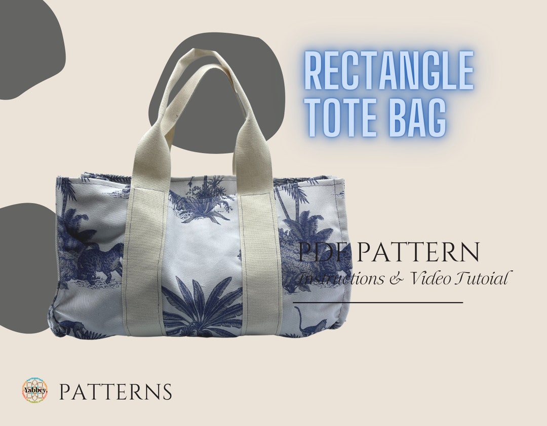 Rectangle Tote Digital Sewing Pattern PDF // 2 Sizes // Bag - Etsy