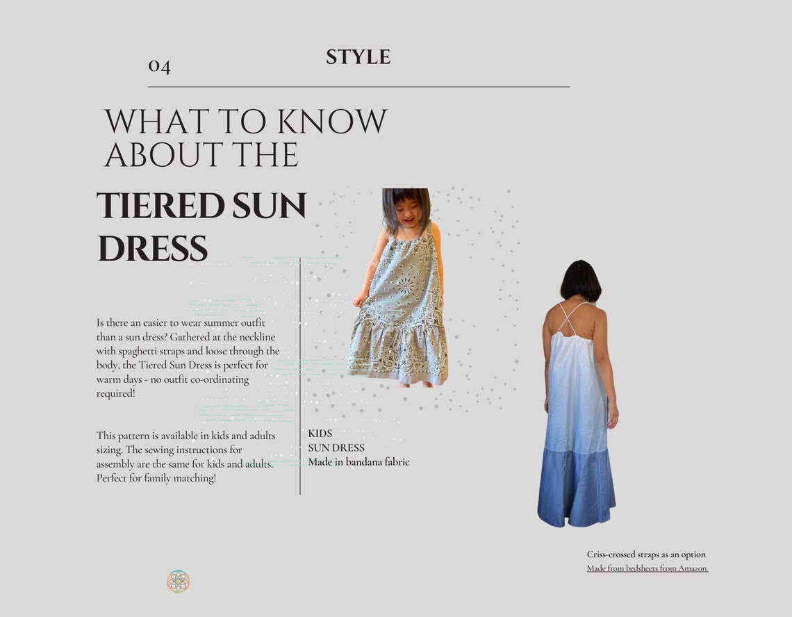 Tessie Tiered Sun Dress Adults Digital Sewing Pattern PDF //S - Etsy