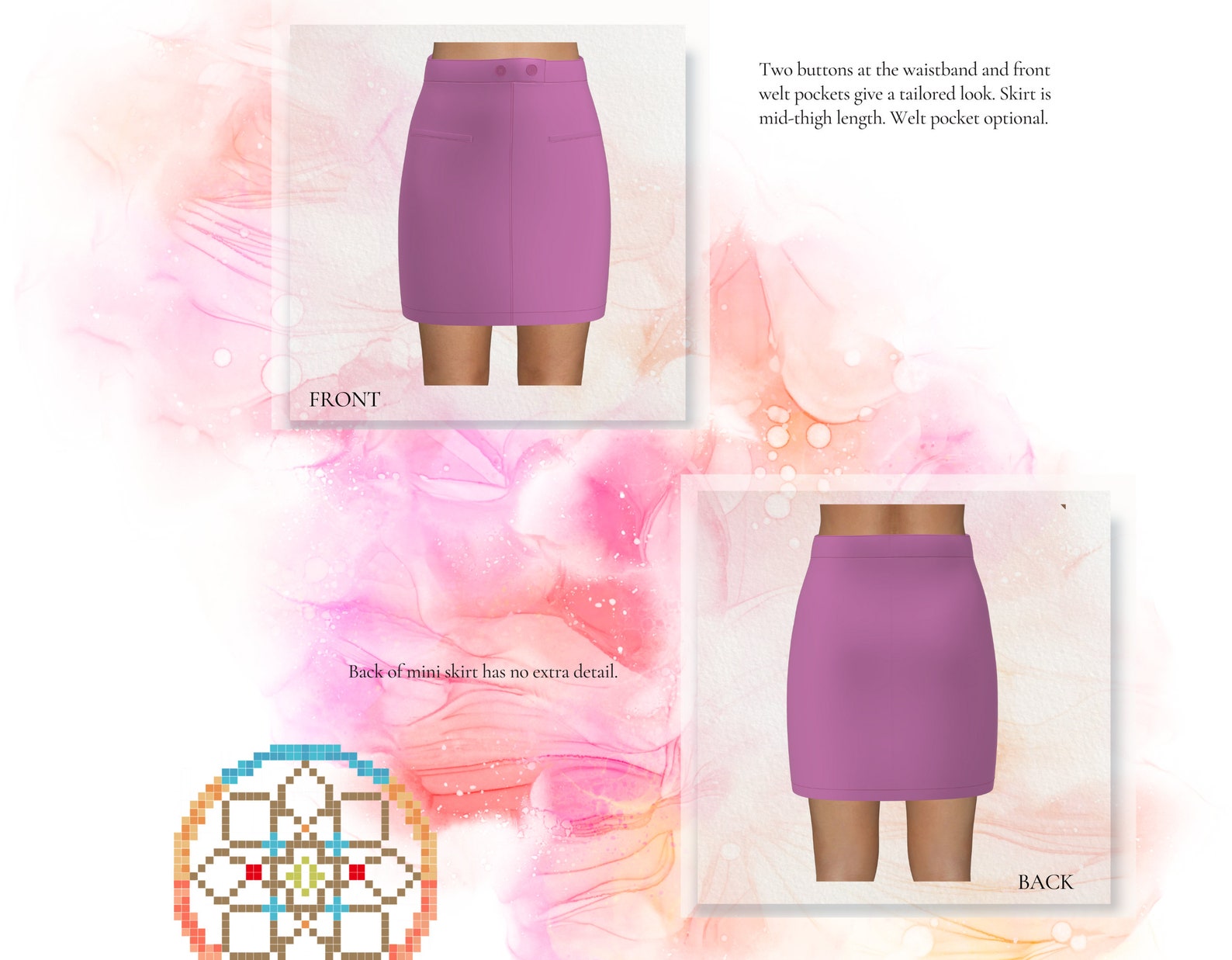 Courreges Inspired Cecile Skirt Digital Sewing Pattern PDF // S, M, L ...