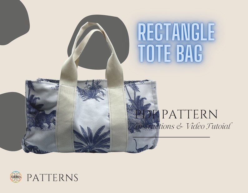 Rectangle Tote Digital Sewing Pattern PDF // 2 Sizes // Bag - Etsy