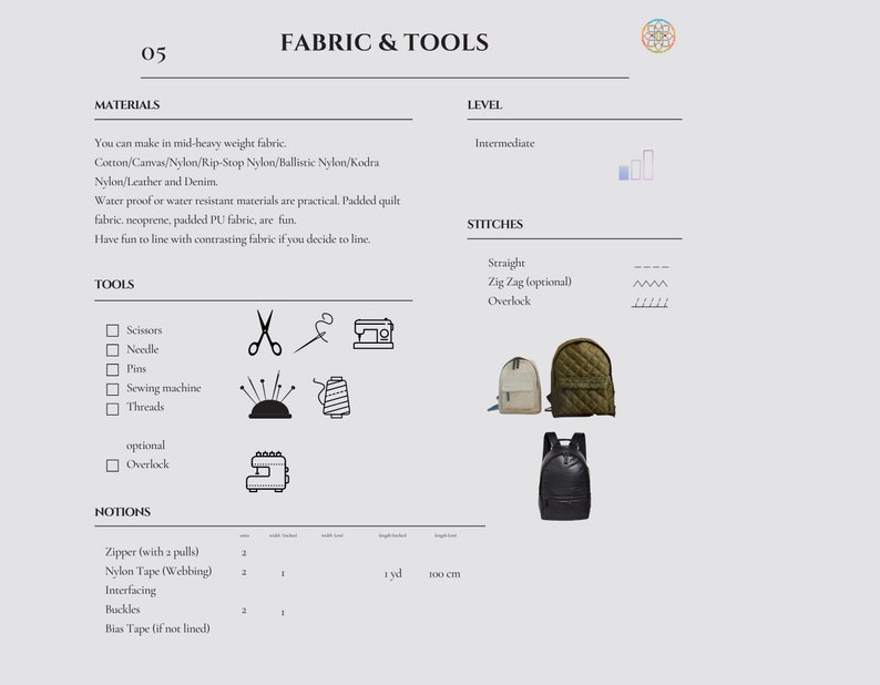 Backpack Digital Sewing Pattern PDF // 4 Sizes // - Etsy