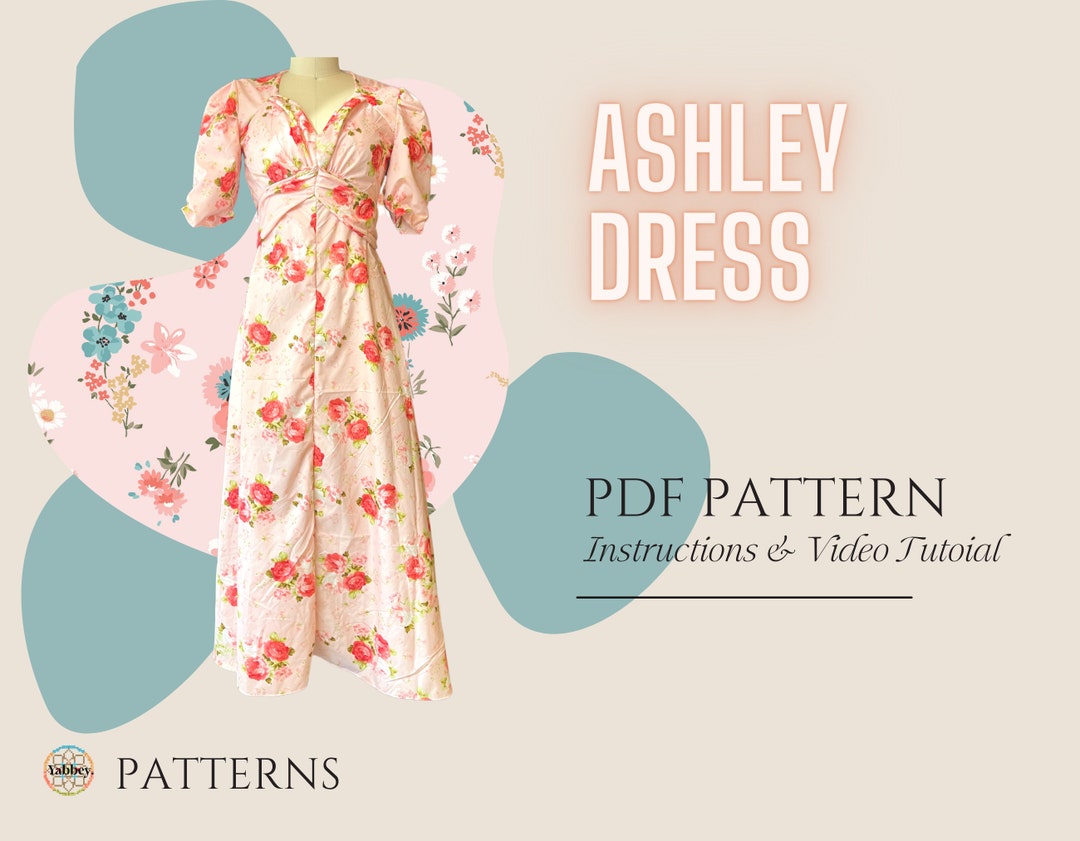 Ashley Dress Adults Digital Sewing Pattern PDF //S - XXL // - Etsy