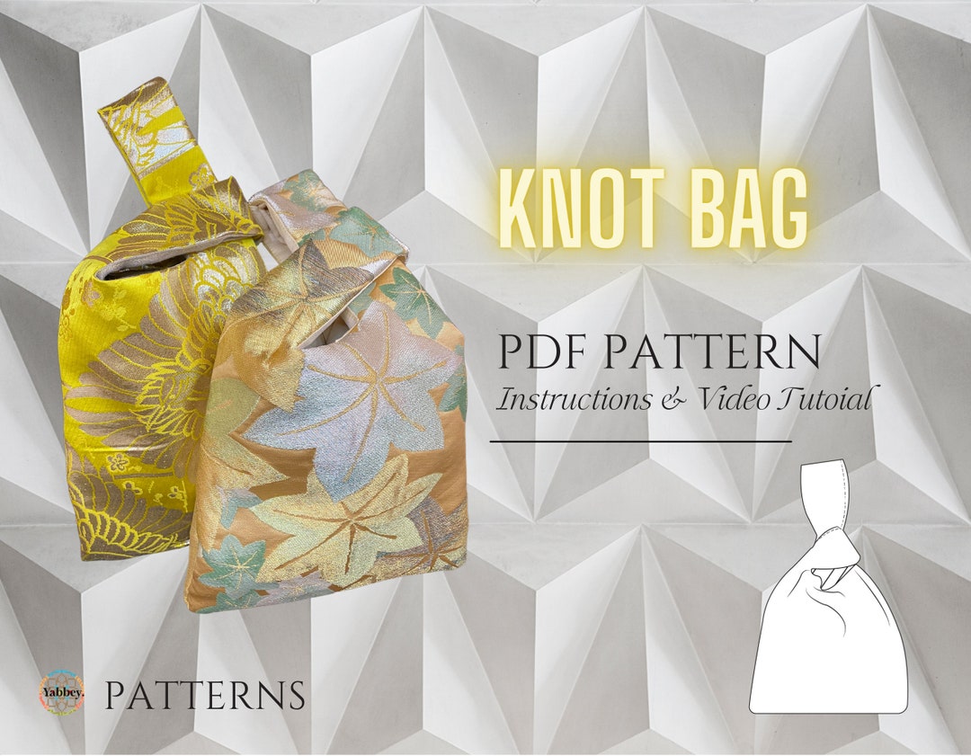 Japanese Knot Bag Digital Sewing Pattern PDF // Two Sizes X Two Shapes ...
