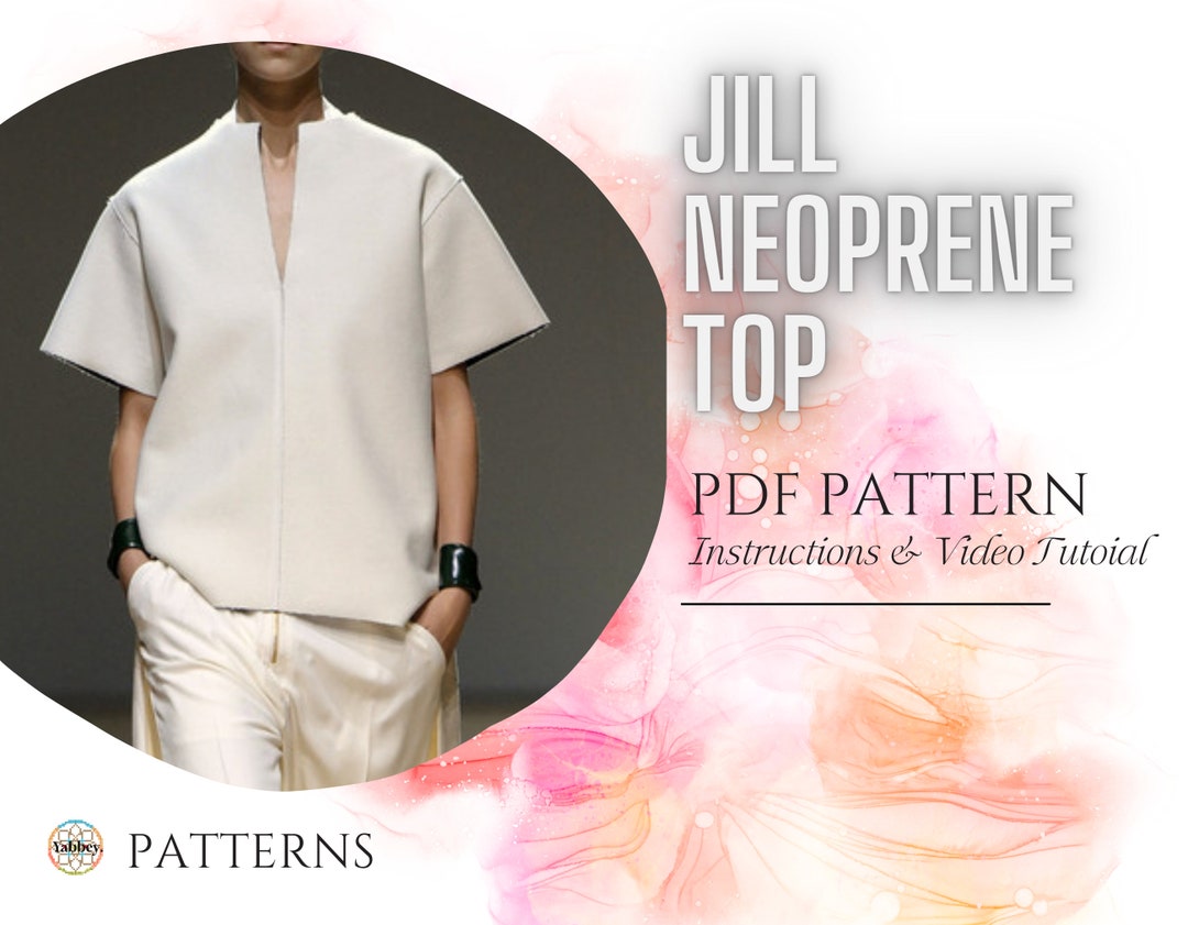 Jill Neoprene Top Digital Sewing Pattern PDF // S, M, L, XL, XXL Loose ...
