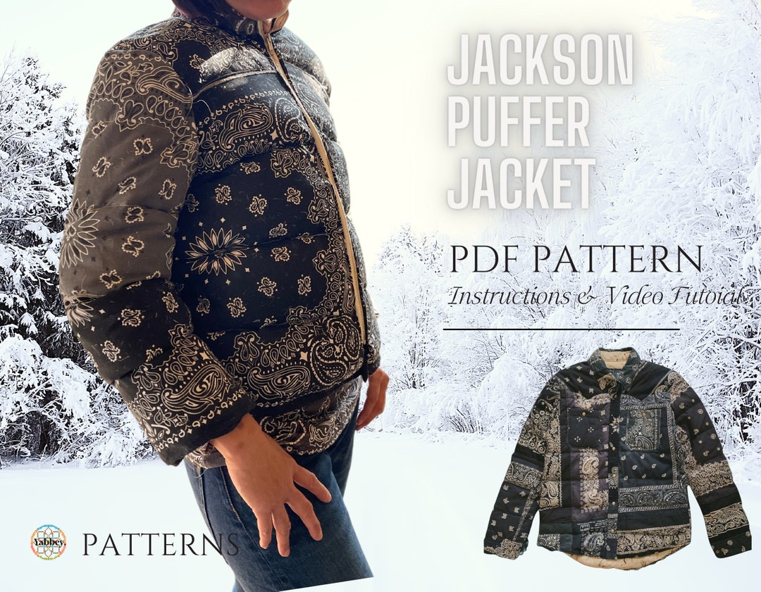 Jackson Puffer Jacket for Adults Digital Sewing Pattern PDF // S - XXL ...