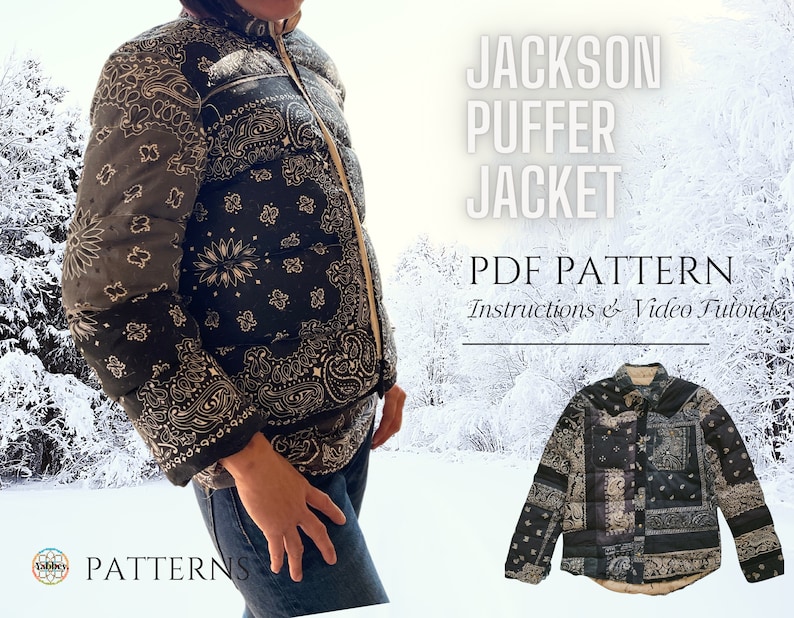 Jackson Puffer Jacket for Adults Digital Sewing Pattern PDF // S - XXL ...