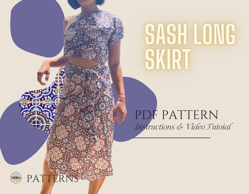 Sash Long Skirt Digital Sewing Pattern PDF //S XXL // - Etsy