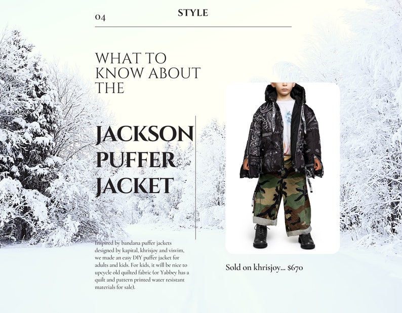 Jackson Puffer Jacket for Kids Digital Sewing Pattern PDF // 2 - 12 ...