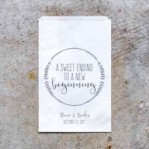 A Sweet Ending to A New Beginning Wedding Favor Bags - Candy Buffet ...