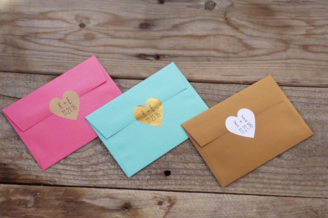 48 Custom Initial and Date Stickers Stickers for Wedding | Etsy