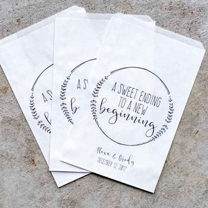 A Sweet Ending to A New Beginning Wedding Favor Bags - Candy Buffet ...