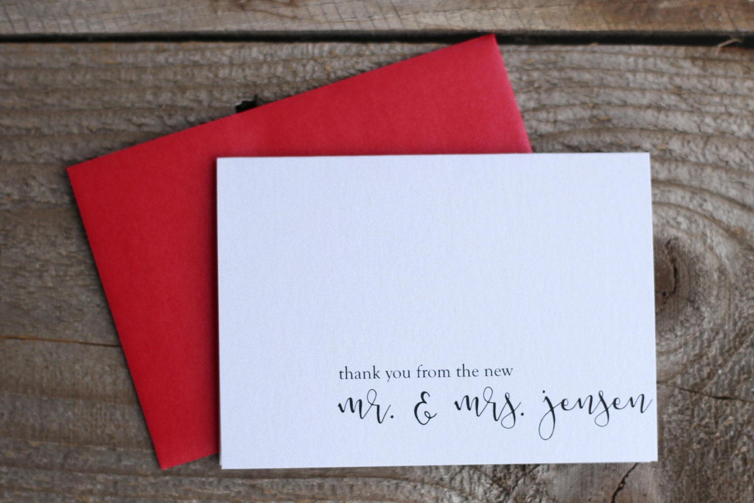 Set of 25 Thank You From the New Mr and Mrs Cards - Personalized ...