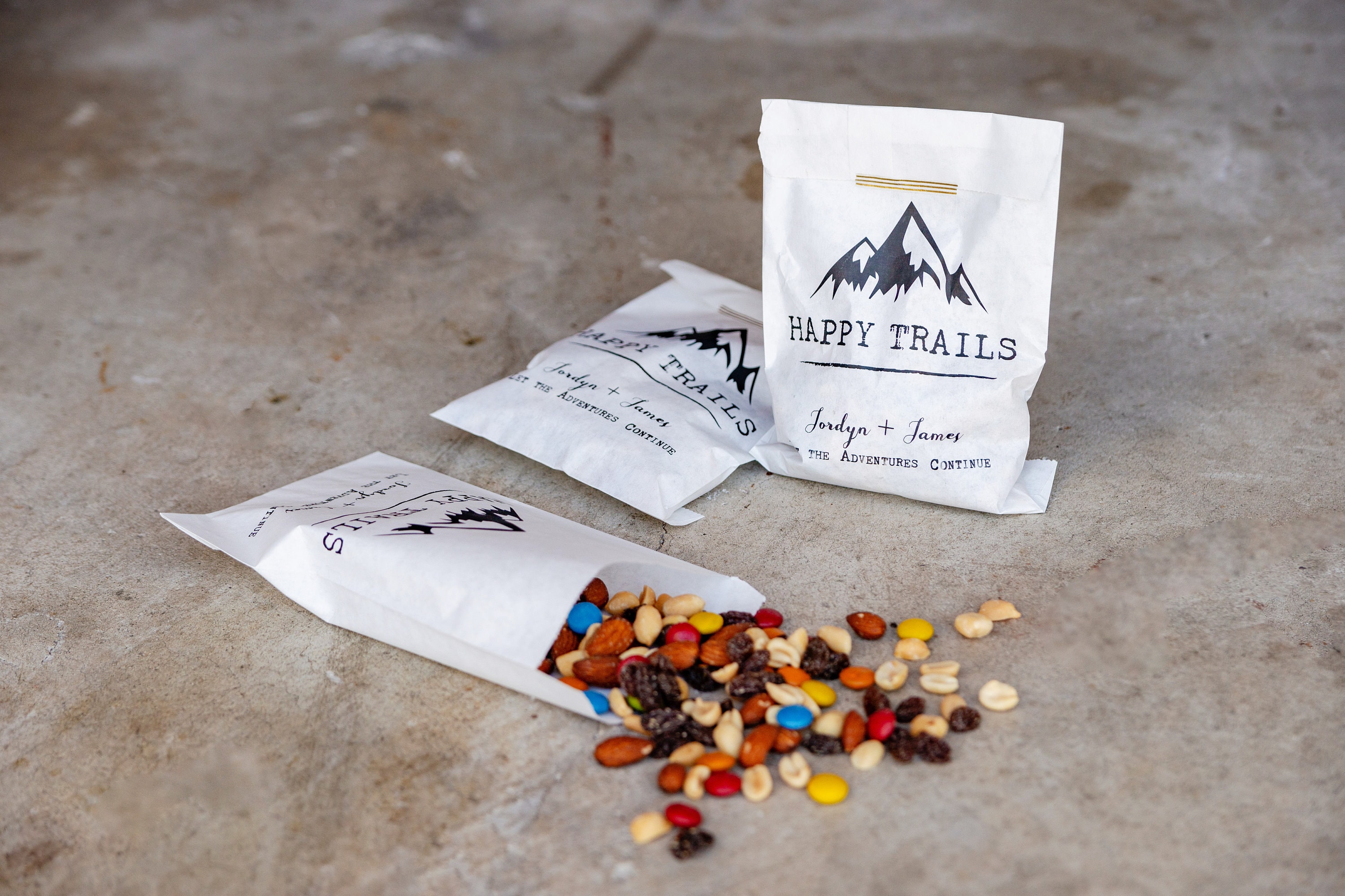 Personalized Happy Trails Wedding Favor Bags Trail Mix Bar | Etsy
