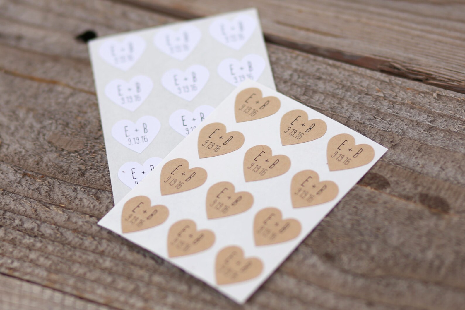 108 Custom Heart Stickers With Initials and Date Wedding - Etsy