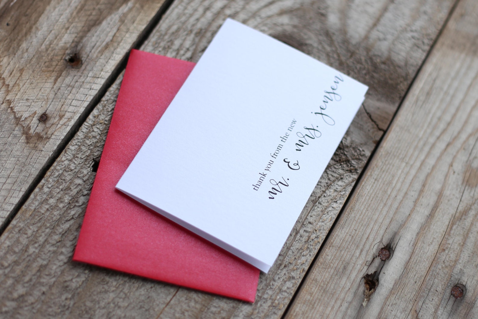 Set of 25 Thank You From the New Mr and Mrs Cards - Personalized ...