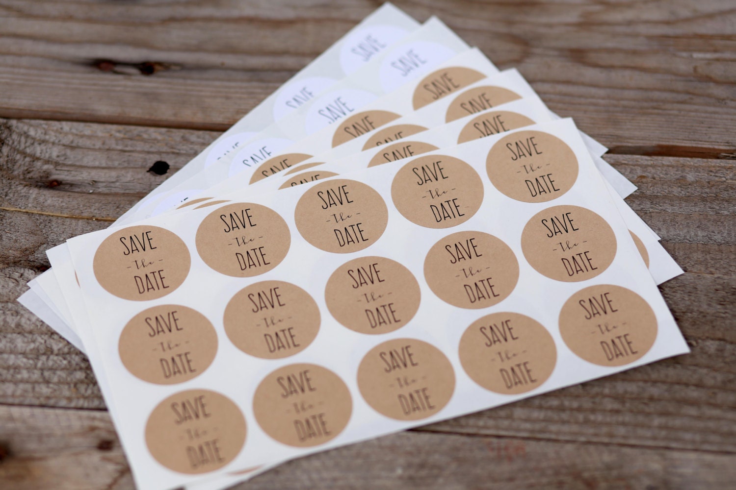 Save the Date Stickers Brown Kraft Envelope Seals for - Etsy