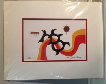 Loon and Fish by Native Artist Jackson Beardy - Etsy