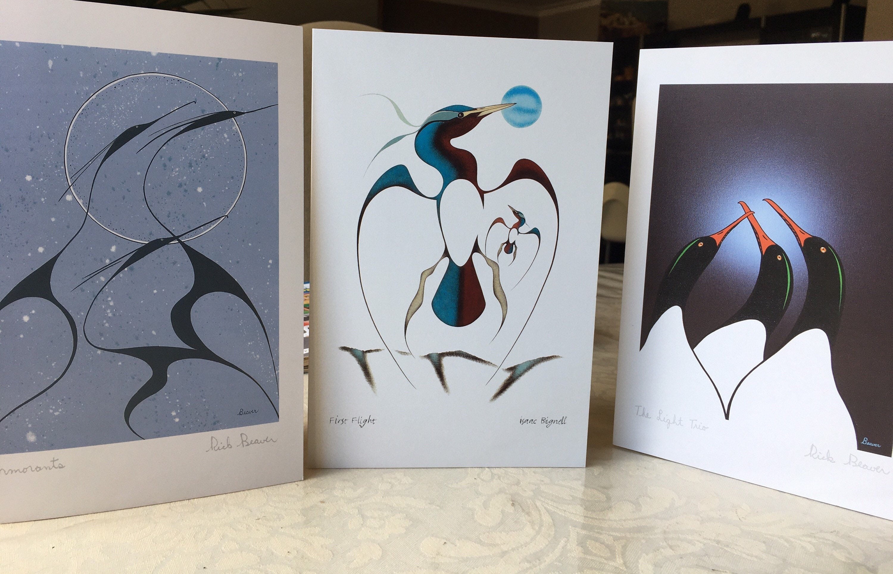 Grouping Art Cards Three Art Cards by Native Artist Rick Beaver and ...