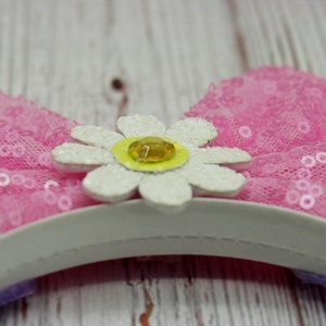 Large Daisy Duck Lavender Mouse Ears With Sequin Bow on Headband ...