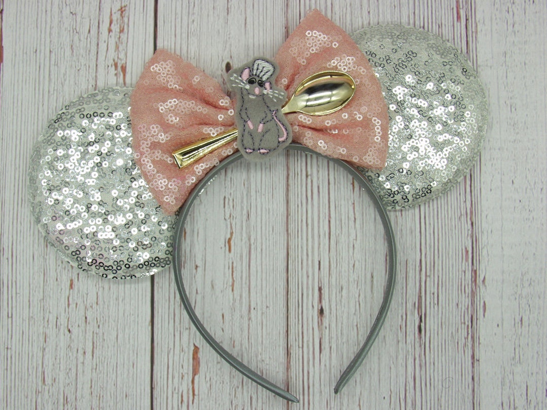 Large Silver Remy Ratatouille Mouse Ears || 4" Remy Mouse Ears ...