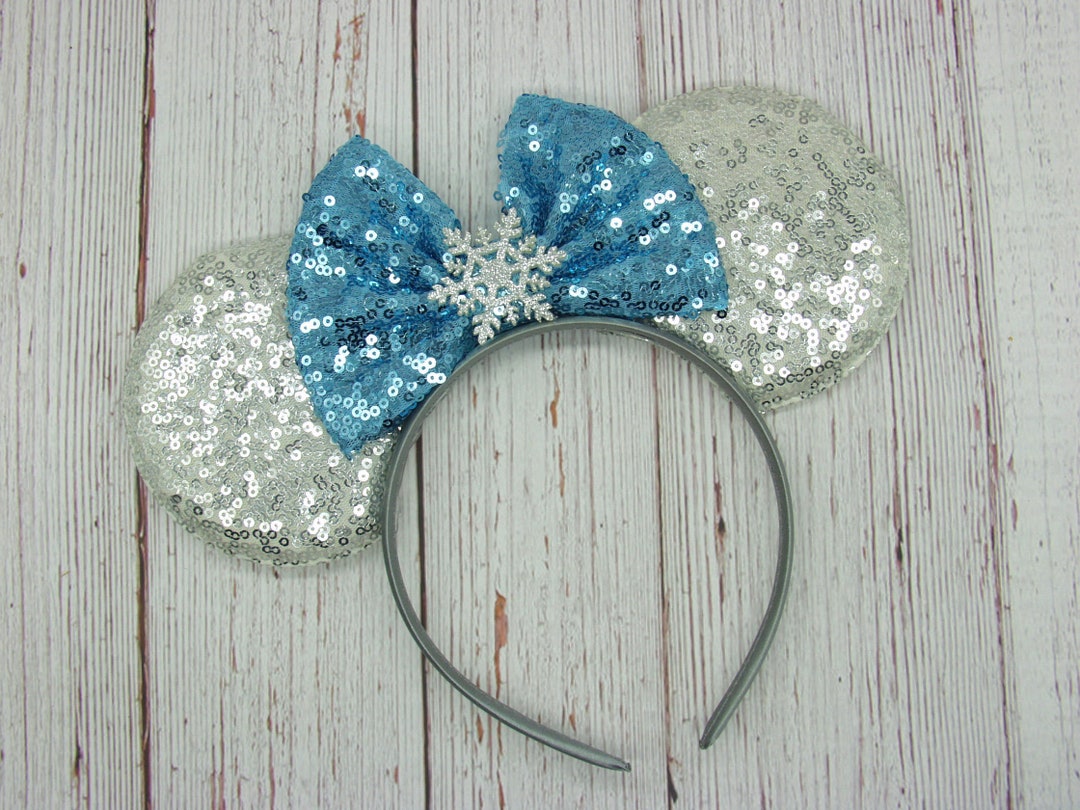 Large Frozen Ears || Elsa Character Ears || Silver Ears With Snowflake ...