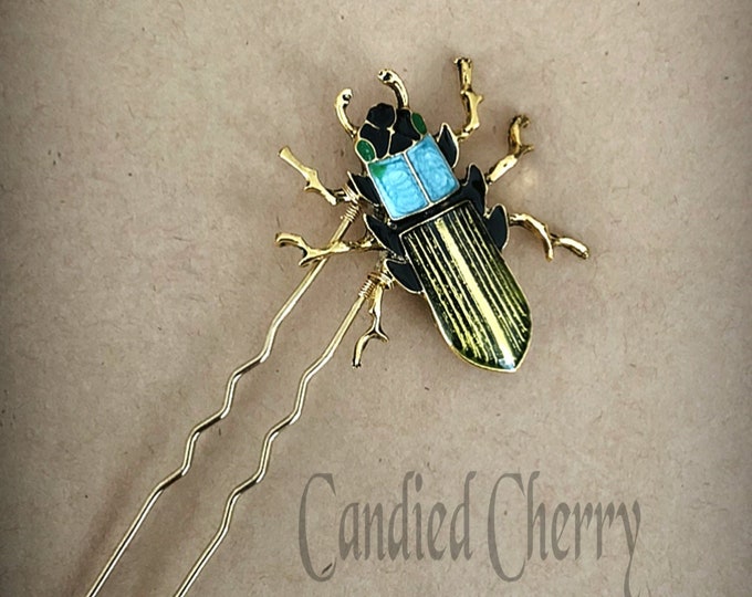 Art Deco Inspired Insect Beetle Hair Pin-vintage Egyptian Belle Epoque ...