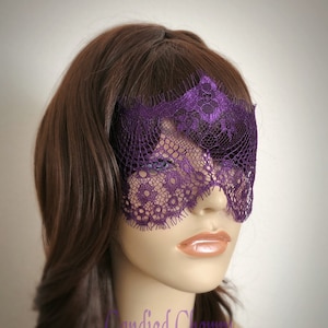 Violet Purple Lace Mask Veil-mysterious Masquerade Party Fetes Galantes ...