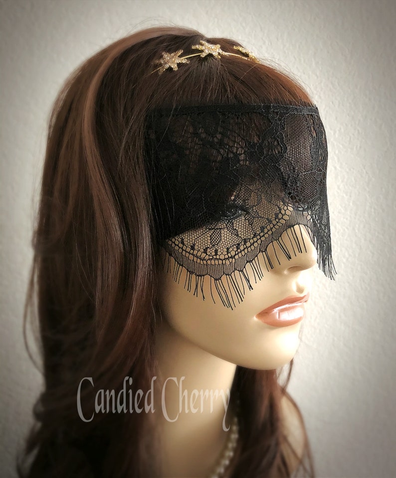 Black Lace Mask Veil-mysterious Masquerade Party Fetes - Etsy