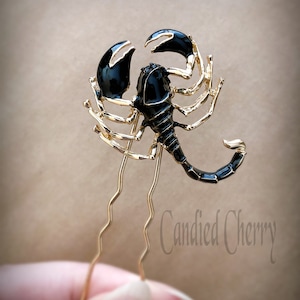 Botanical Inspired Black Scorpion Hair Pin-vintage Neo Victorian Zodiac ...