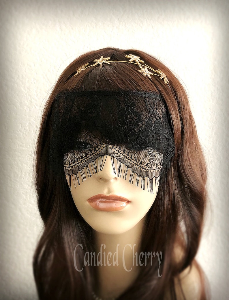 Black Lace Mask Veil-mysterious Masquerade Party Fetes Galantes ...