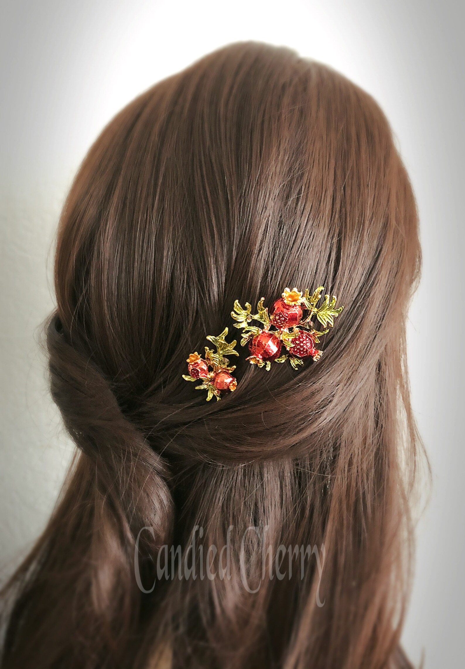 Botanical Inspired Red Pomegranate Hair Comb Hair Pin-vintage | Etsy