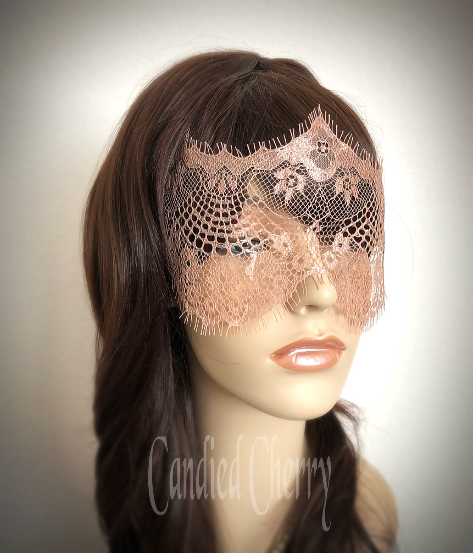 Dusty Rose Lace Mask Veil-mysterious Masquerade Party Fetes Galantes ...
