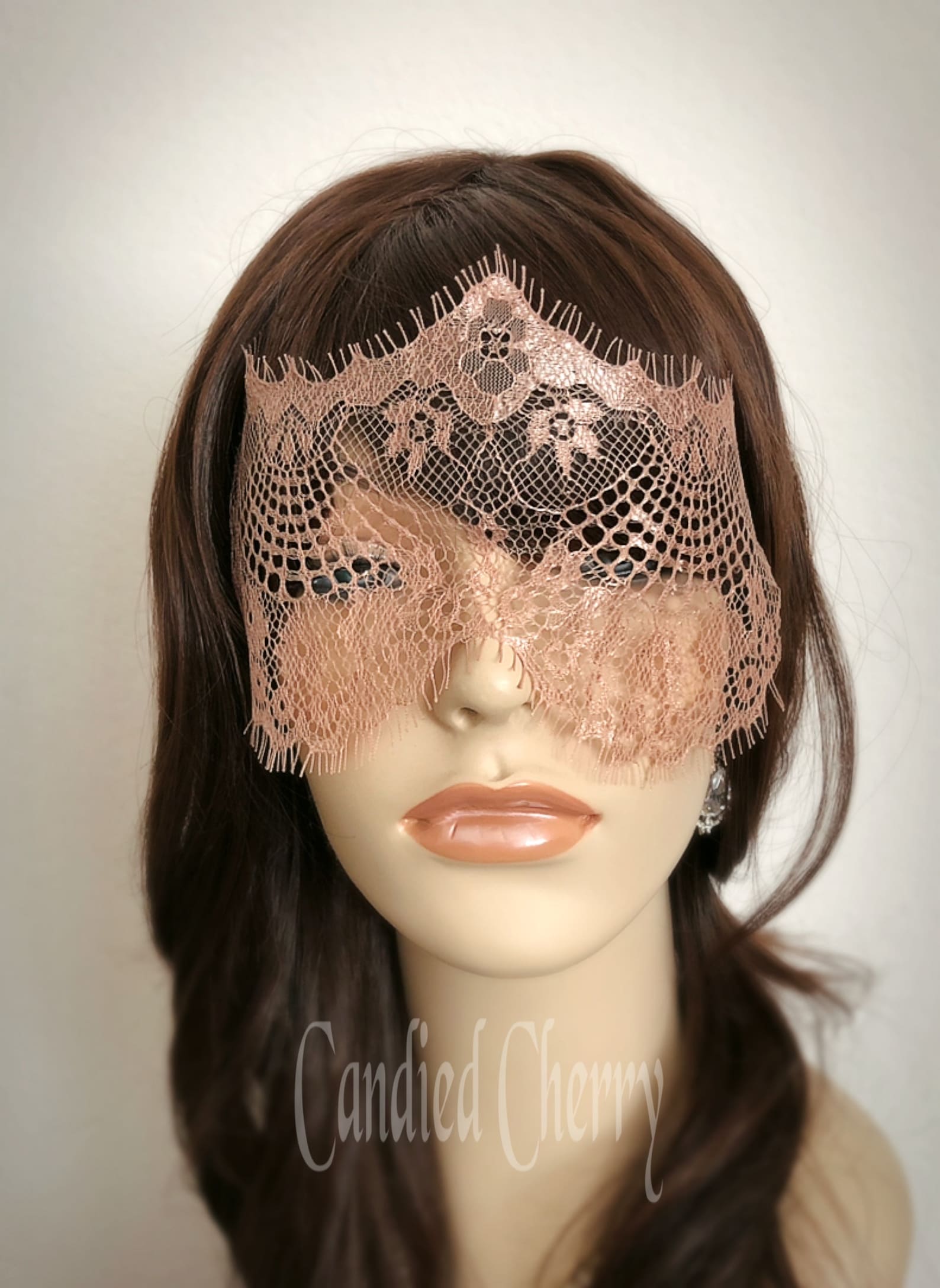 Dusty Rose Lace Mask Veil-mysterious Masquerade Party Fetes Galantes ...