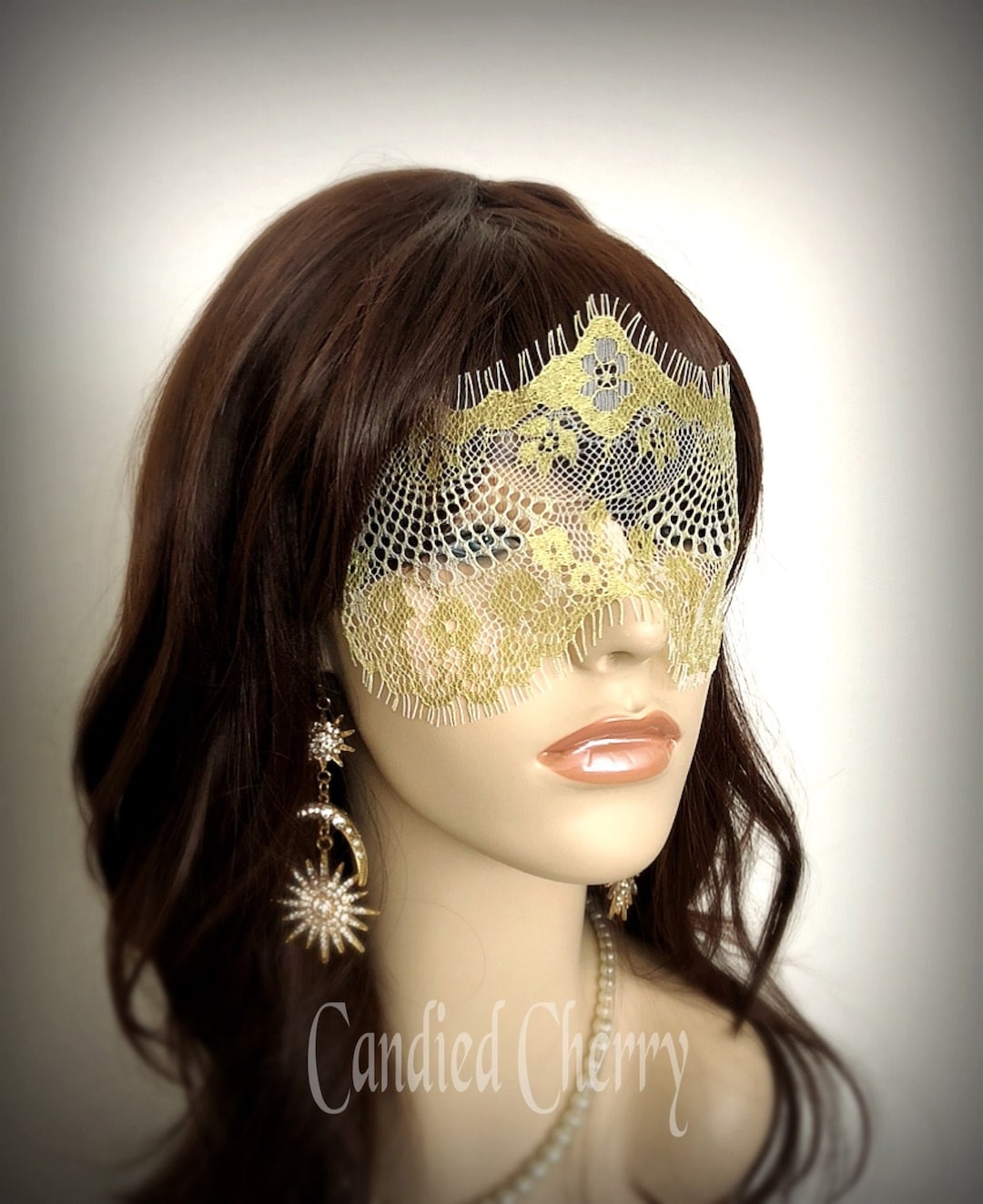 Gold & White Lace Mask Veil-mysterious Masquerade Party Fetes - Etsy