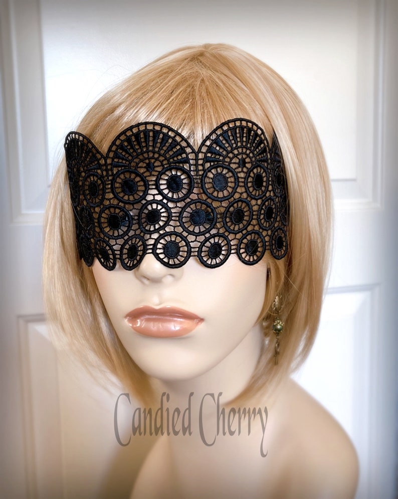 Black Art Deco Venice Lace Mask Veil-mysterious Masquerade Ball Gothic ...