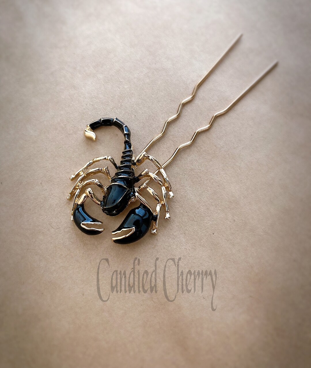 Botanical Inspired Black Scorpion Hair Pin-vintage Neo Victorian Zodiac ...