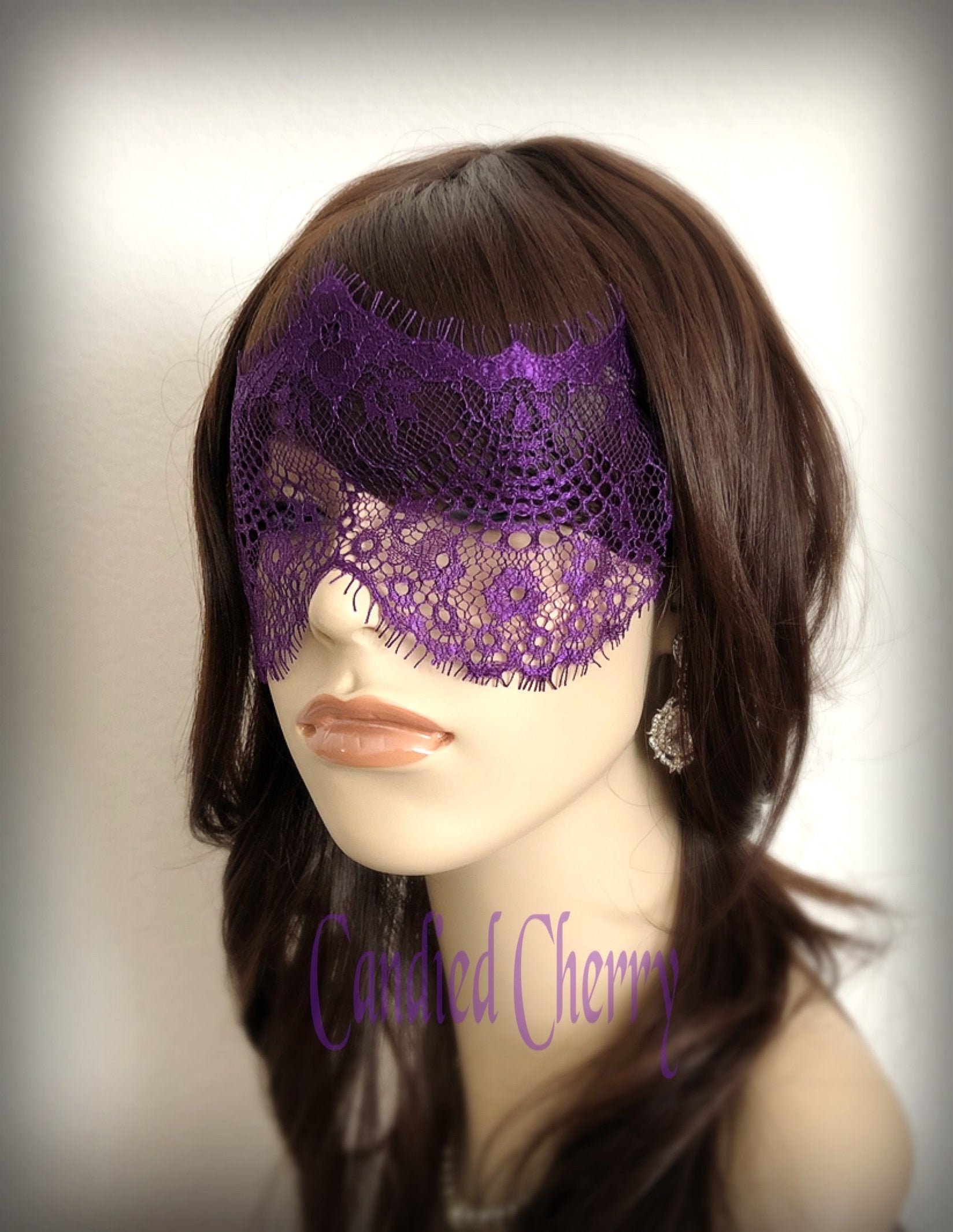 Violet Purple Lace Mask Veil-mysterious Masquerade Party Fetes - Etsy