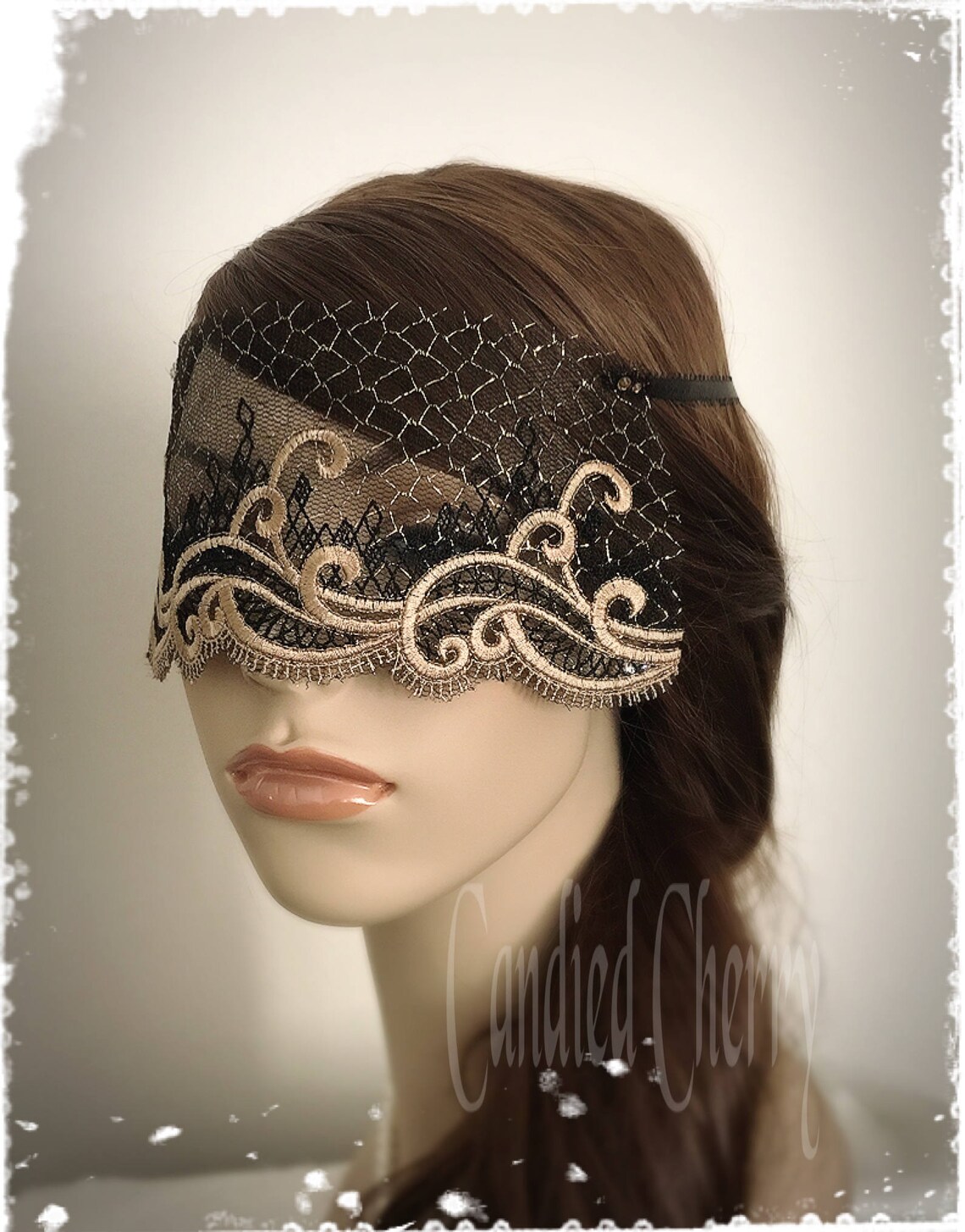 Black and Gold Lace Mask Veil-mysterious Masquerade Ball - Etsy