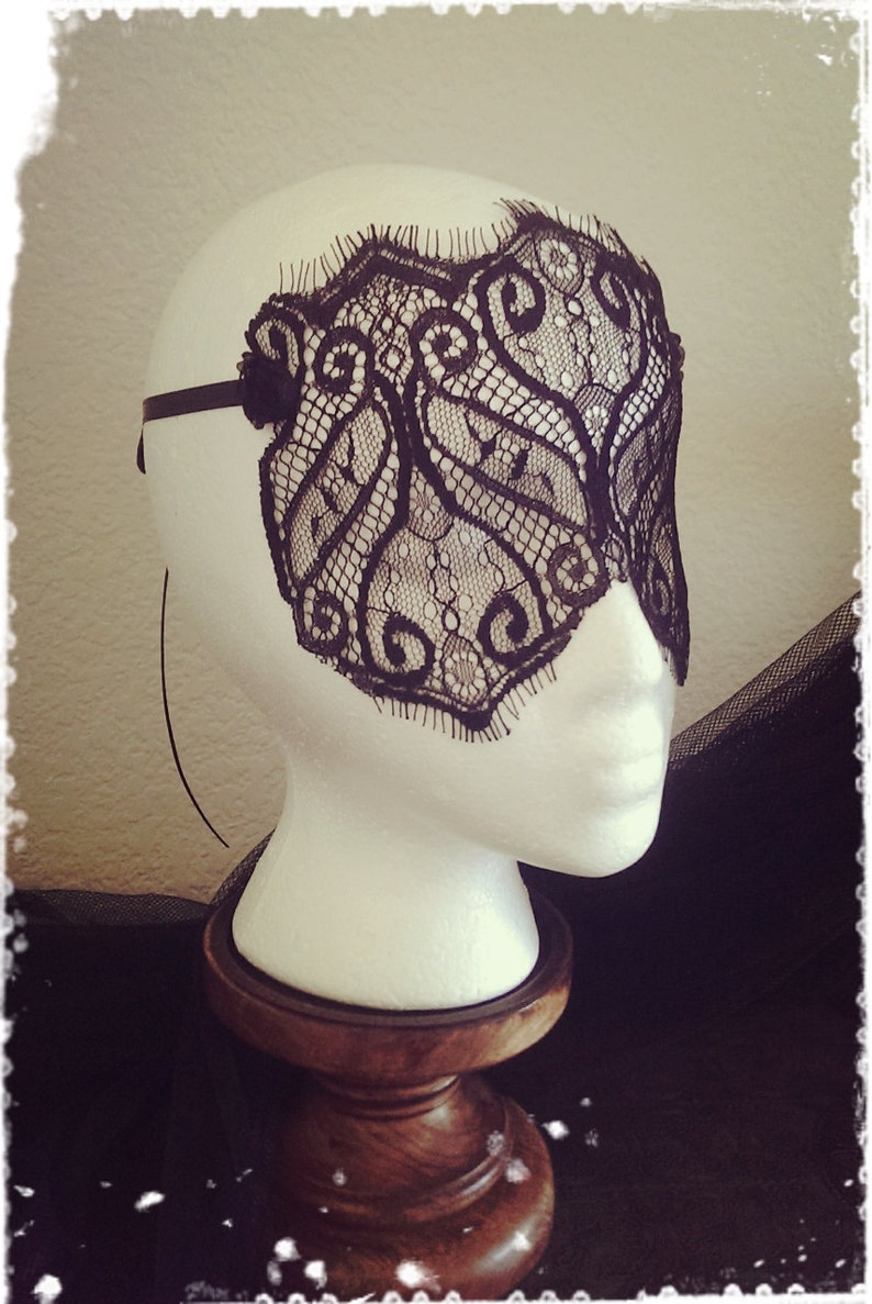 Black Lace Mask-mysterious Masquerade Ball Eye Mask-elegant Black ...