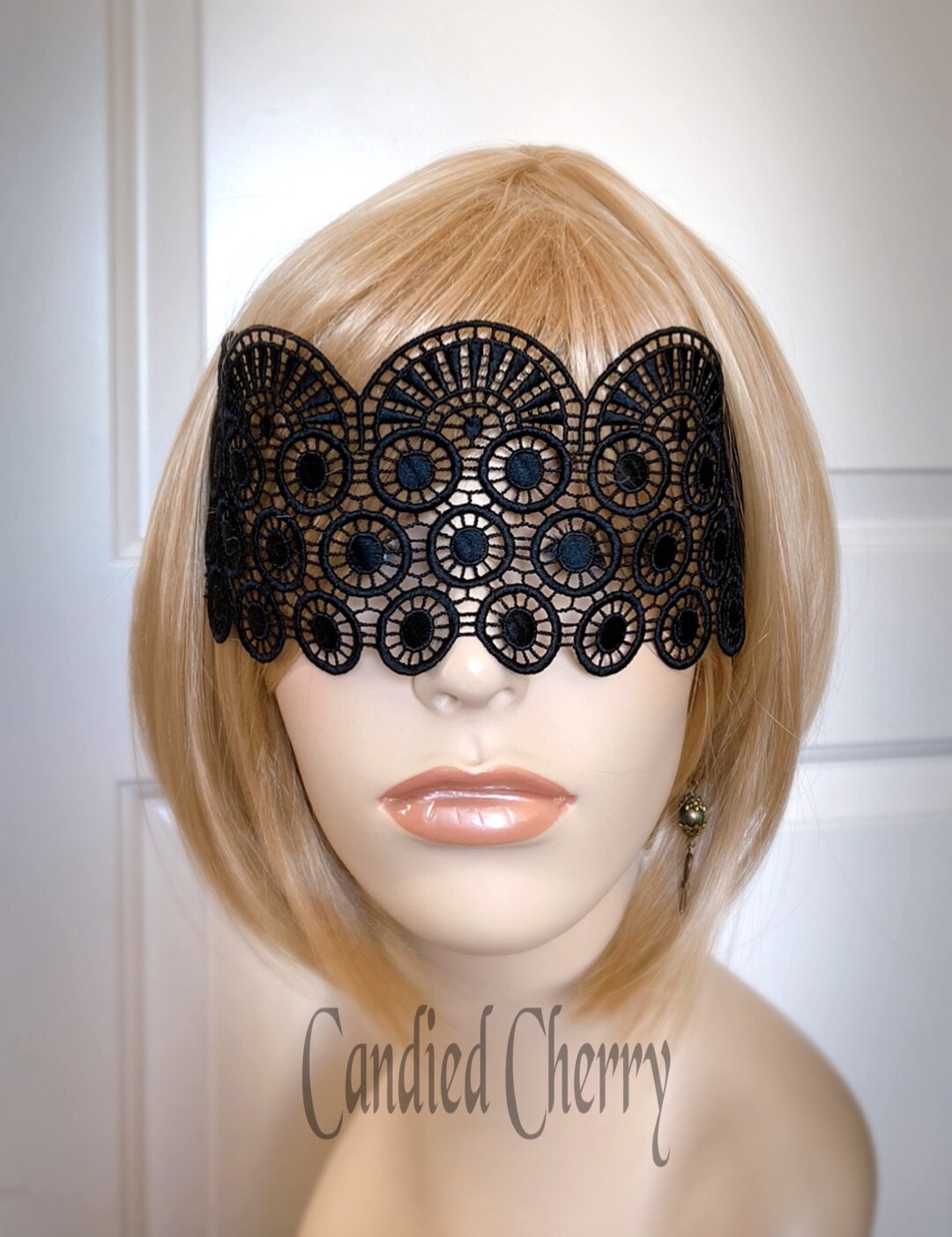 Black Art Deco Venice Lace Mask Veil-mysterious Masquerade Ball Gothic ...
