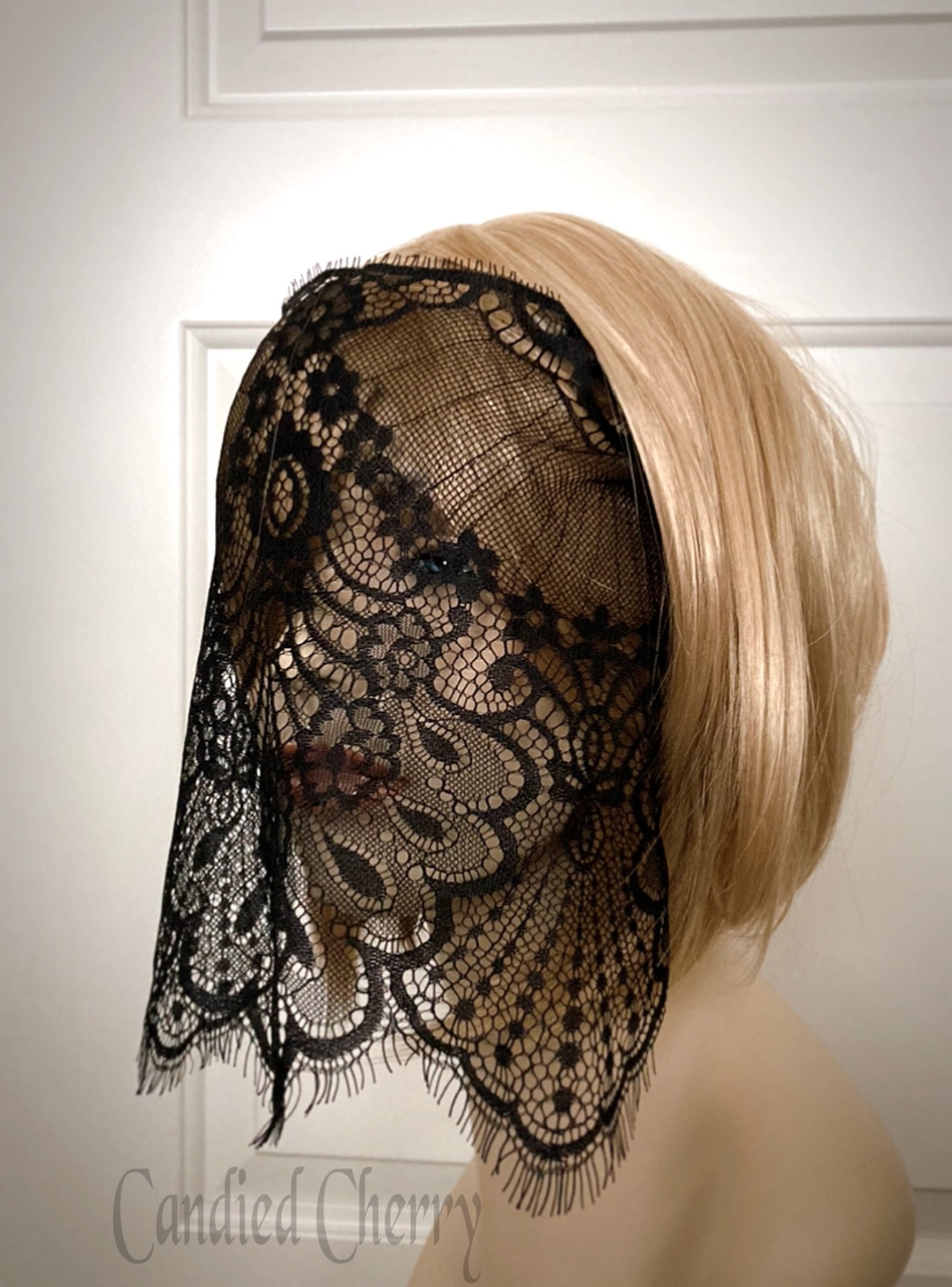 Wide Coverage Black Eyelash Lace Mask Veil-mysterious Masquerade Ball ...