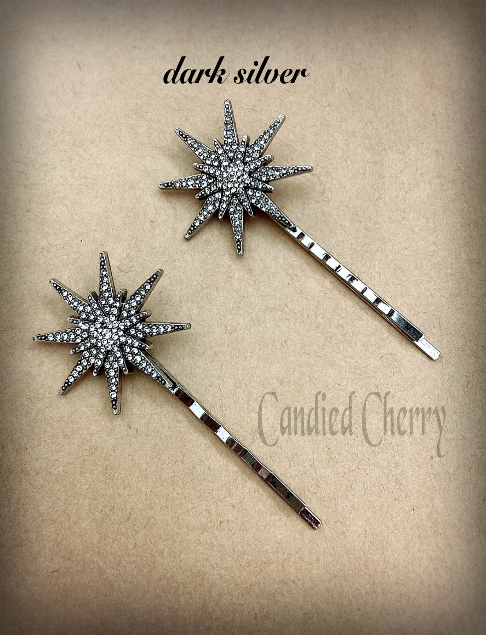 Set of 5 Crystal Cosmic Vintage Dark Silver Star & Moon Galaxy - Etsy