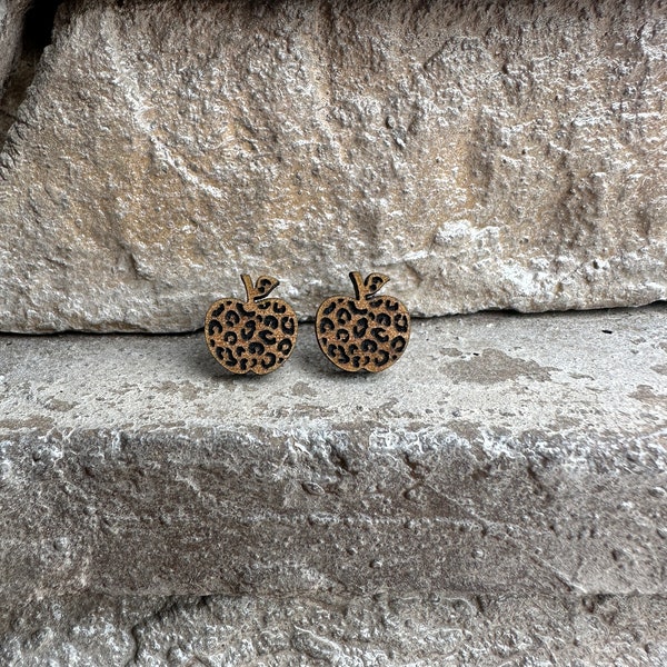 Leopard Stud Earrings - Etsy