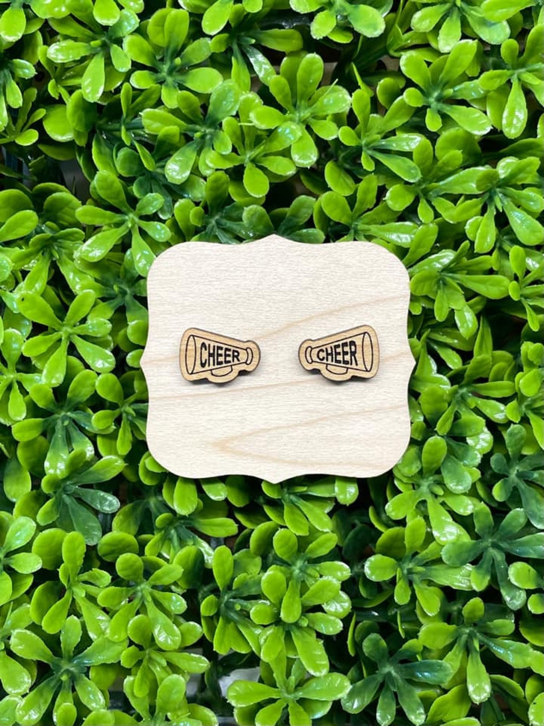 Cheer Megaphone Maple Wood Earrings Teacher Earrings Back to School ...